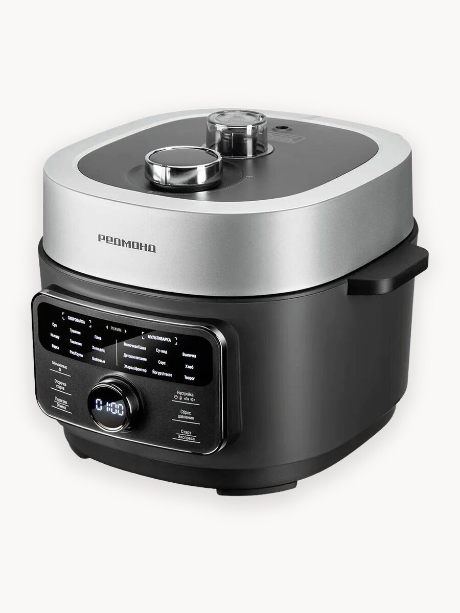 Мультиварка-скороварка Redmond MP112 890 Вт, чаша 3л, 20 программ, сенсорное управление, безопасный сброс давления, режимы Мультиповар и Мастершейф Лайт, 4-уровневая система защиты, черный
