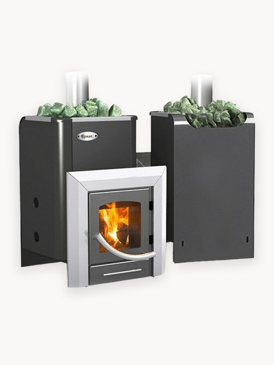 Банные печи Ермак 16-ПС Классика, панорамное стекло, 16 квт, черная