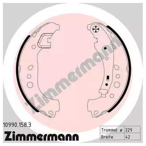Колодки тормозные барабанные, комплект Zimmermann 109901583 для Renault Twingo III
