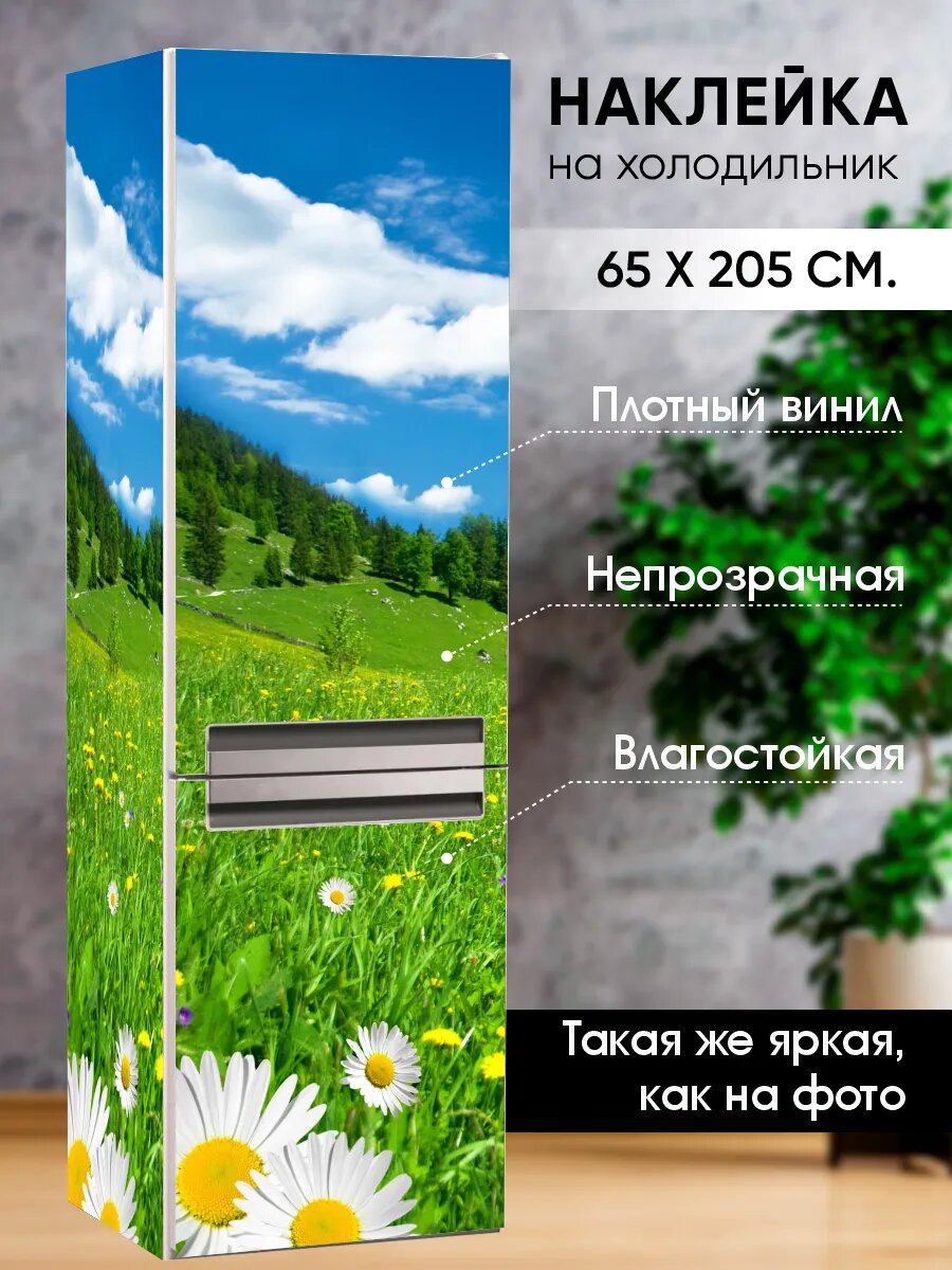 Наклейка интерьерная на холодильник, на дверь, на мебель "Горный пейзаж"