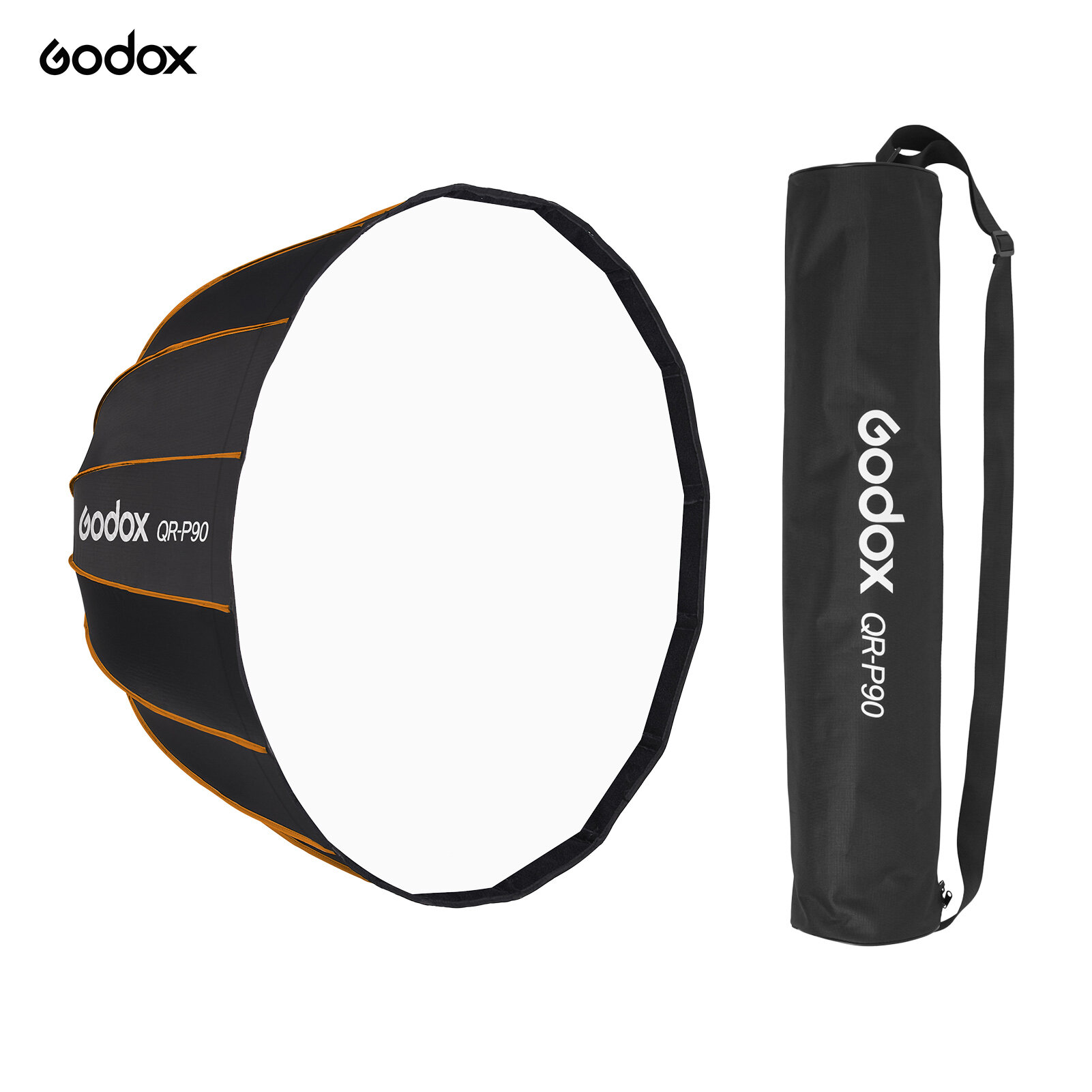 QR-P90 Параболическая софтбокс 90см Nylon Bowens mount с 2 диффузорами и сумкой для студийной фотографии