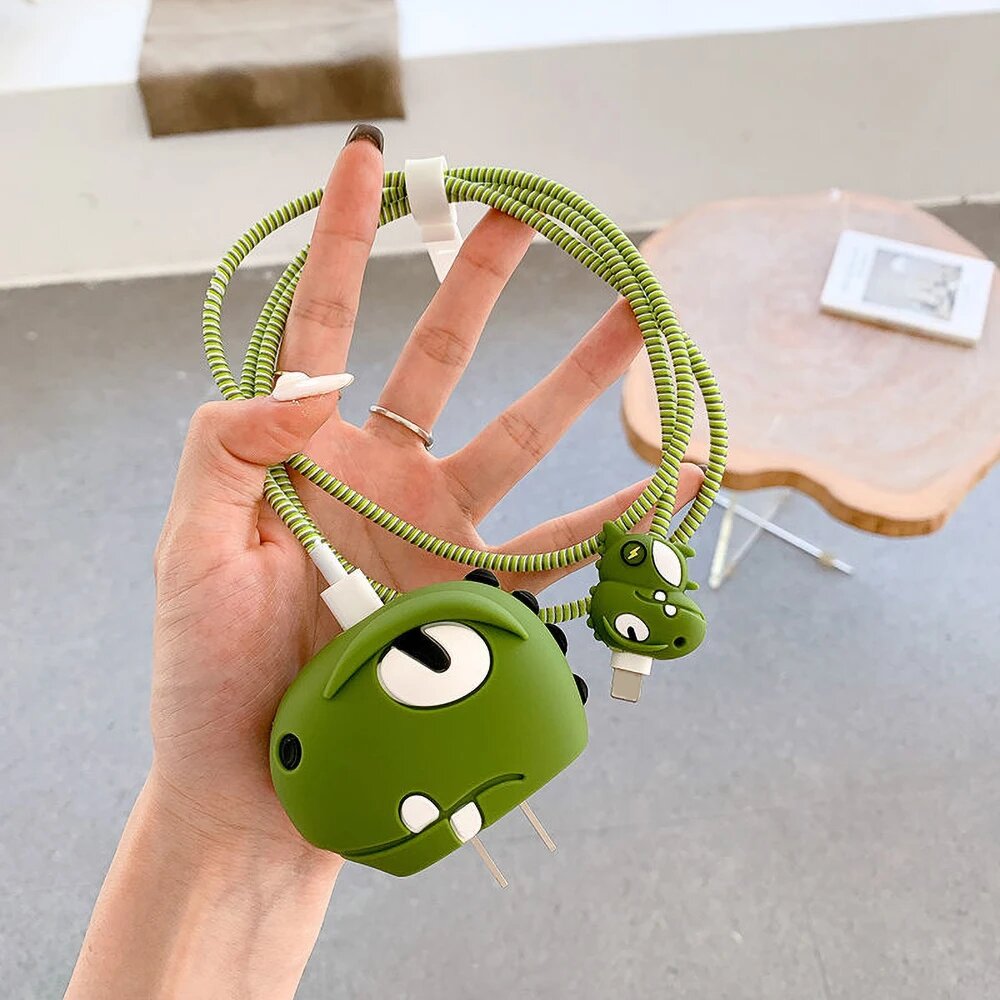 Силиконовый кабель-катушка для iPhone, Green68