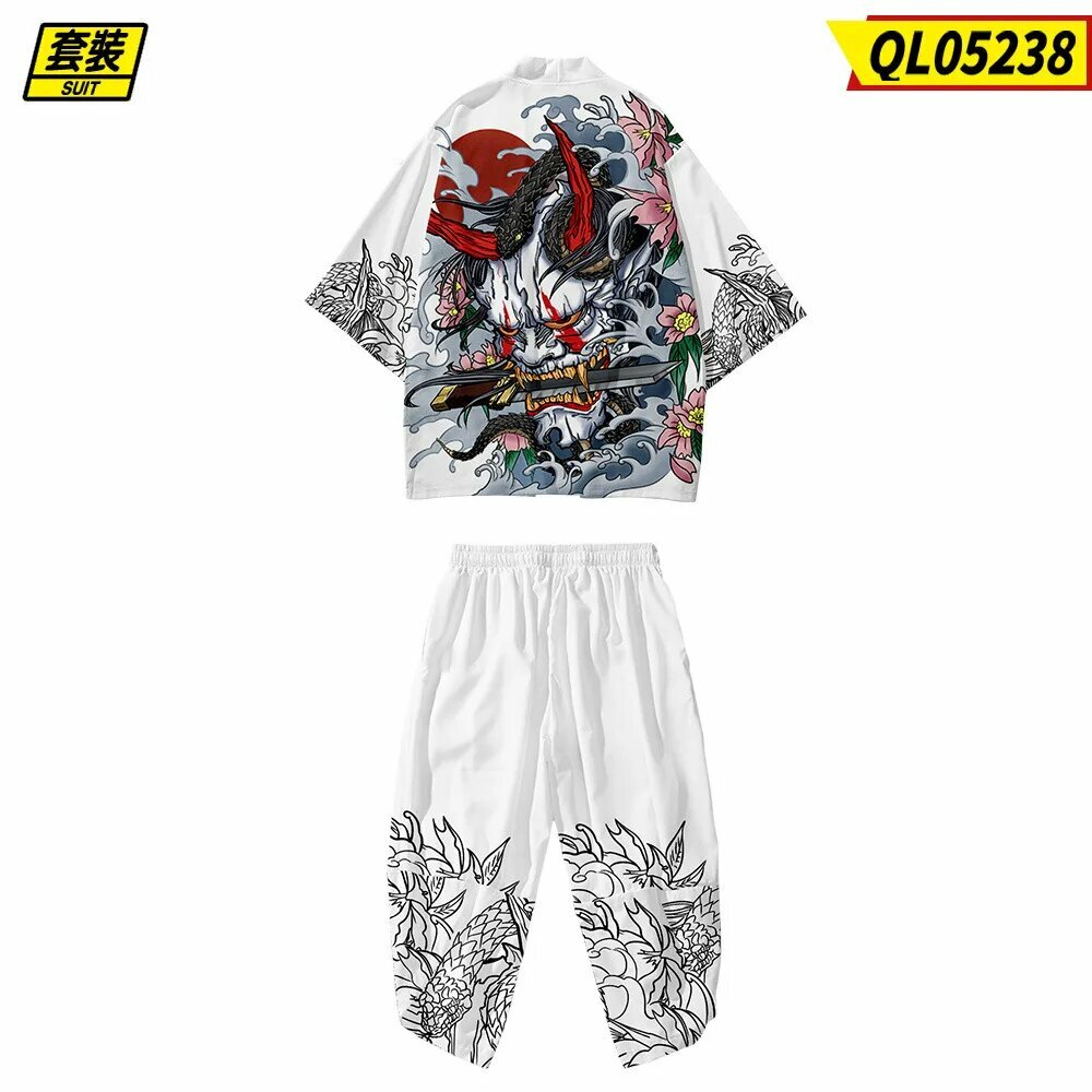 Мужское кимоно из полиэстера 6XL Белый, 6XL, suit 22