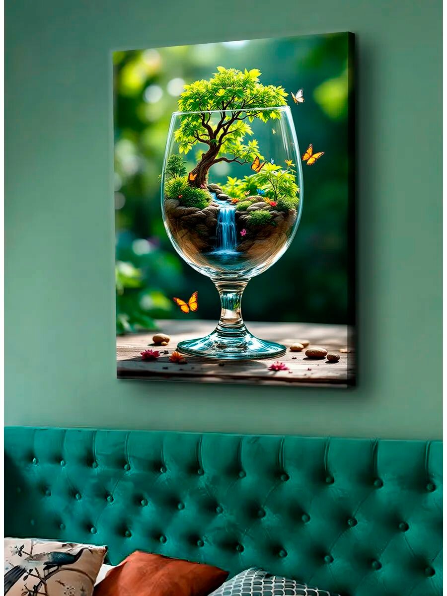 Картина "Водопад в бокале", на стену 30х40см 1шт.