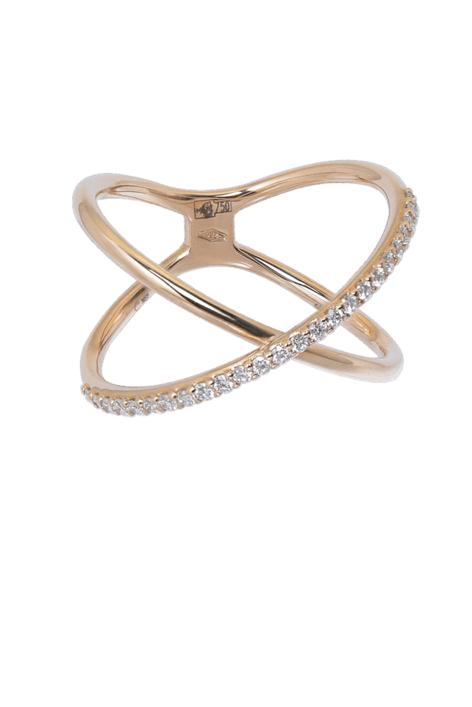 Кольцо, красное золото, 750 проба, бриллиант