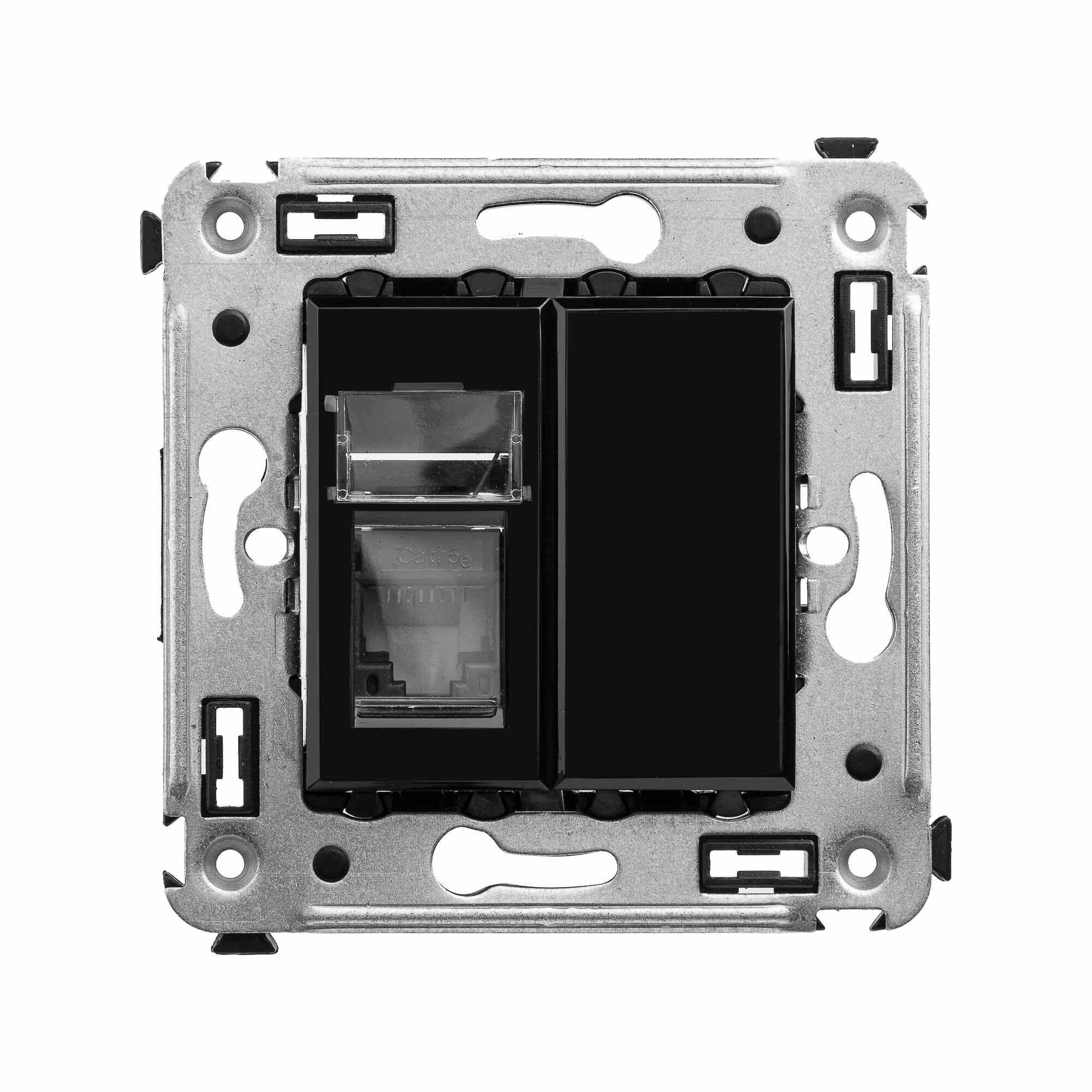 DKC Avanti Черный квадрат Компьютерная розетка RJ-45 один категория 5e, 4402463