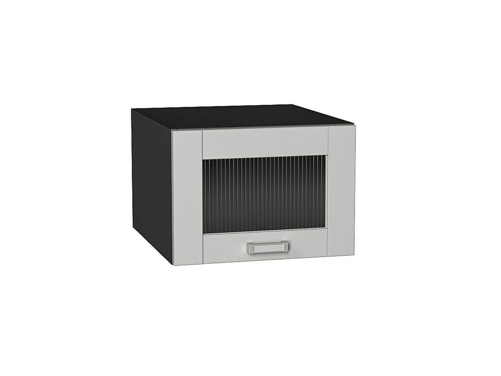 VVT Шкаф верхний горизонтальный остекленный глубокий Лофт Graphite, Grey Silk, 500