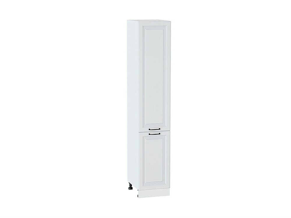 VVT Шкаф пенал с 2-мя дверцами Ницца Белый, Blanco, 2140, 400 В*Ш*Г 2132*400*574, фасад МДФ Blanco, корпус Белый Blanco