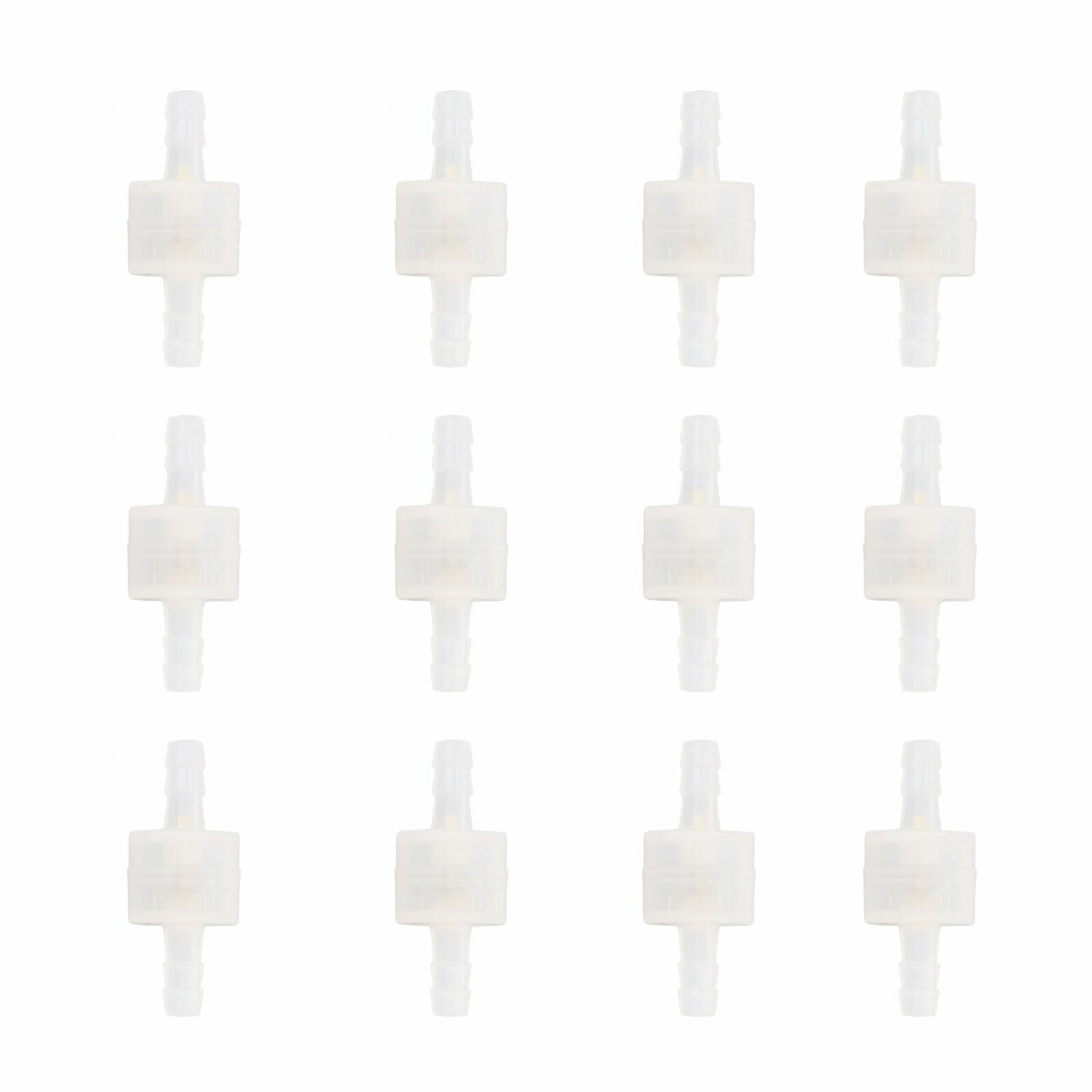 12 шт. полиэтиленовых одноходовых клапанов 6 мм, термостойкие, для воды (прозрачные)