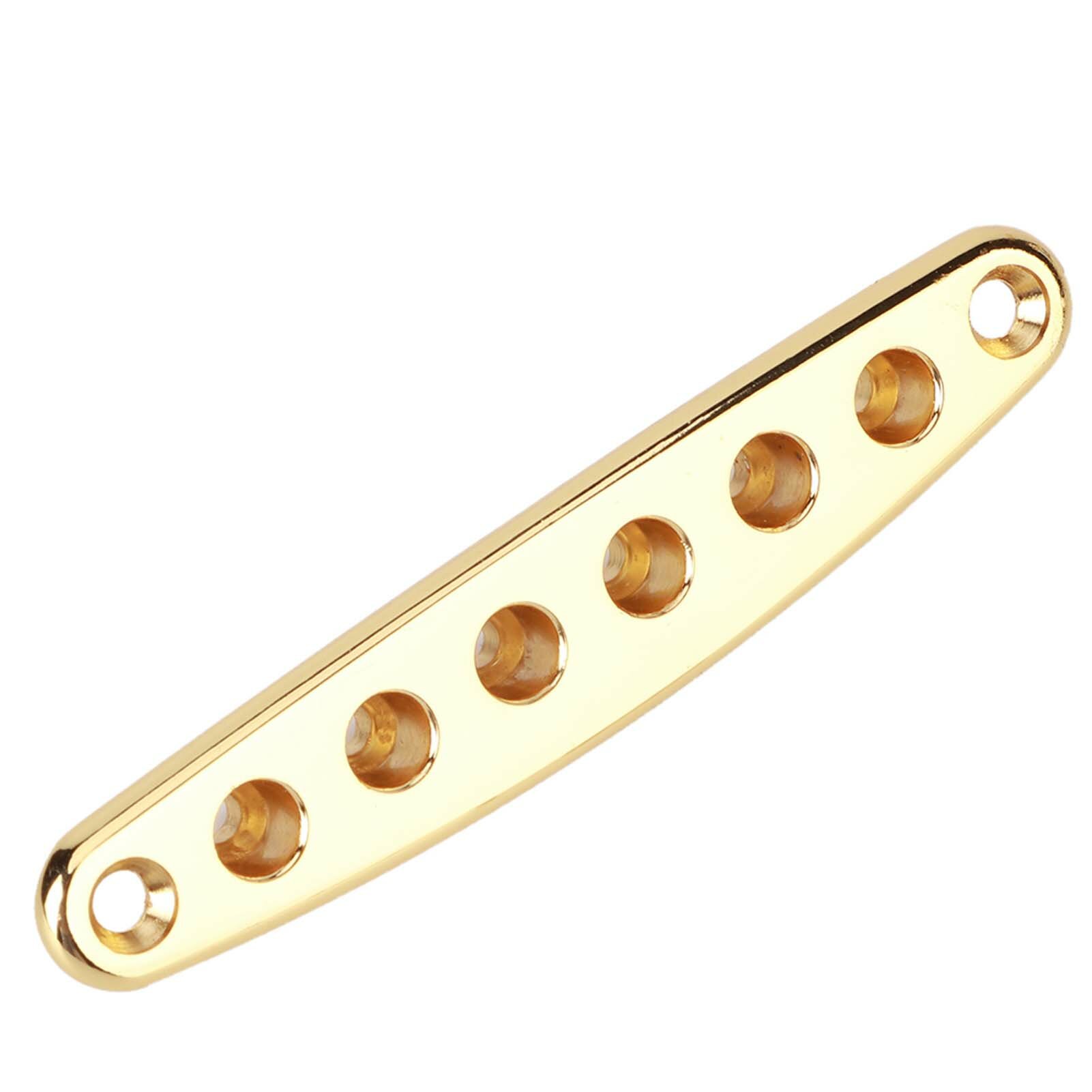 Гитарные фишки для монтажа струн через пластину из цинкового сплава для электрогитары басс Золотой, 1 шт. с 2 винтами, запчасти для гитары, размеры стандартные, DIY-аксессуары для замены, материал цинк-сплав, подходит для бас-гитары, крепление струн,