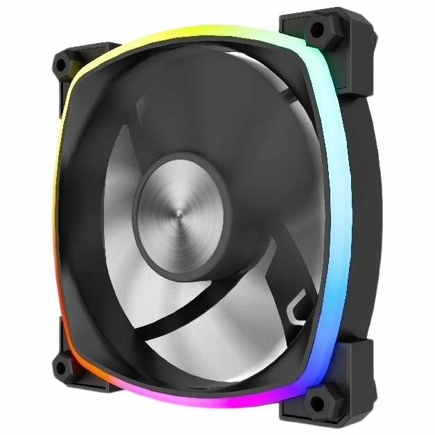 Комплект вентиляторов для корпуса 3 шт. Powercase (M55-12 ARGB) Black 120x120x25мм 4pin PWM 3pin ARGB, 600-1500 об/мин