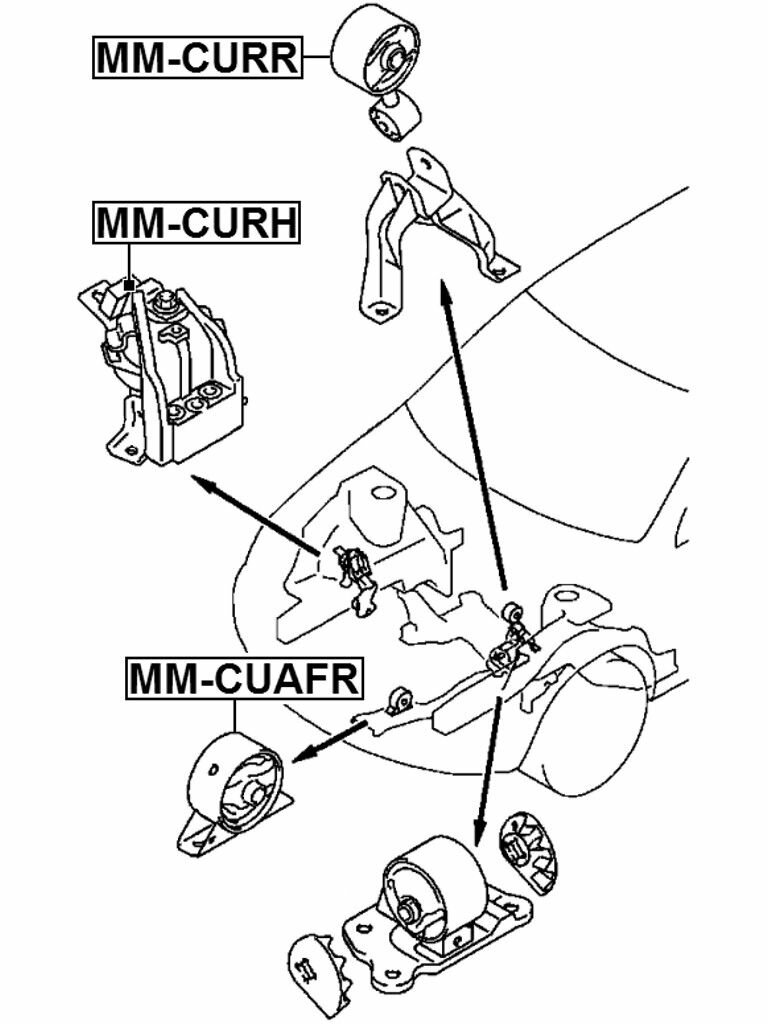 Подушка двигателя задняя mt MITSUBISHI MM-CURR FEBEST.