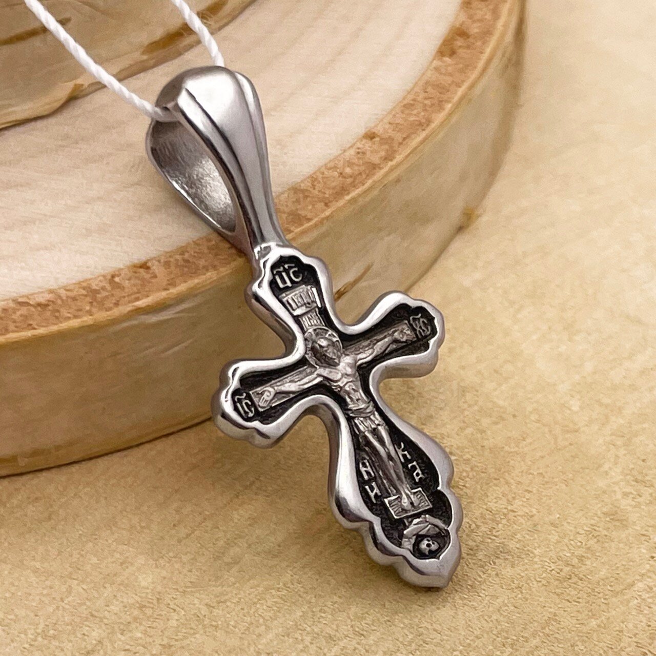 Крестик, серебро, 925 проба, чернение, оксидирование