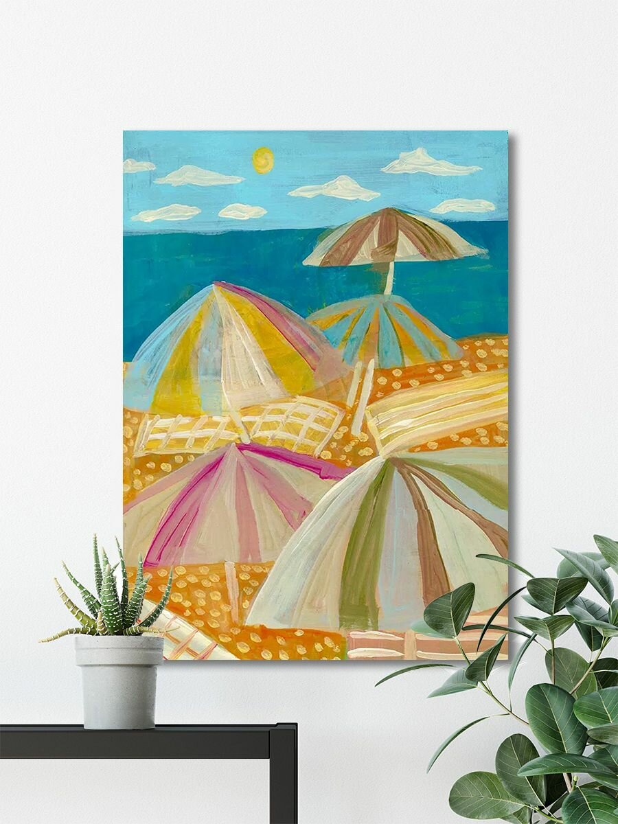 Картина на холсте - "Пейзаж природа море пляж" , 30х40 см.