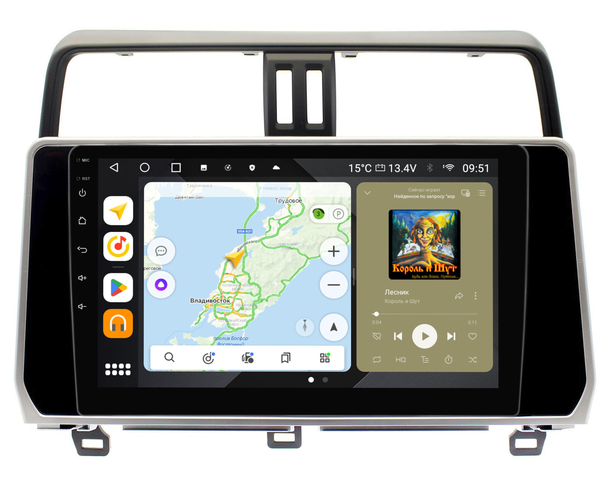Магнитола Toyota Land Cruiser Prado 2017 - 2020 правый руль и без 360 / 10 дюймов, 4/64GB, 8 ядер, DSP, 4G, Android 10 / Wide Media