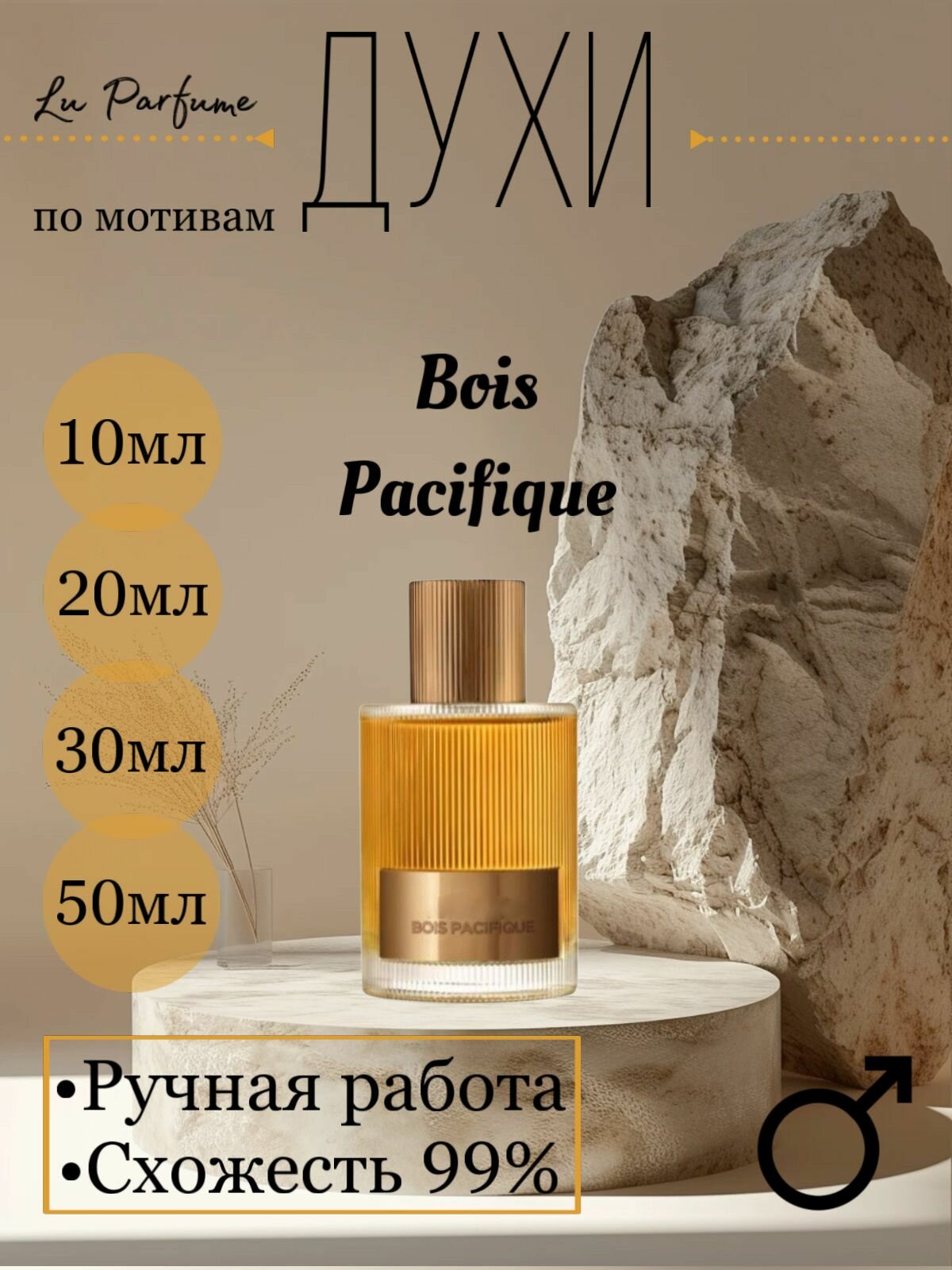 Духи ручной работы по мотивам 'Bois Pacifique', для мужчин Lu Parfume