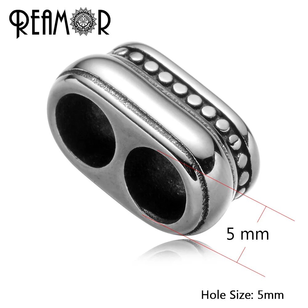 REAMOR 4 шт, нержавеющая сталь 316L, 5 мм, подвески с двойным отверстием, бусины, многоразовые подвески из бисера для широкого браслета, изготовление ювелирных изделий своими руками