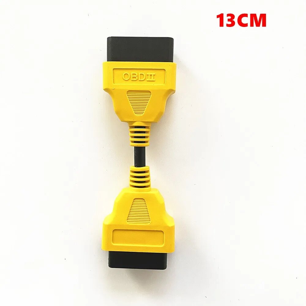 OBD2 кабель-удлинитель 13см, желтый, 16-контактный