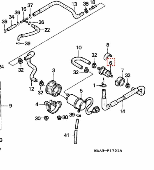 Топливный фильтр для мотоцикла Honda; Артикул Honda: 16900MG8003 (Оригинал)