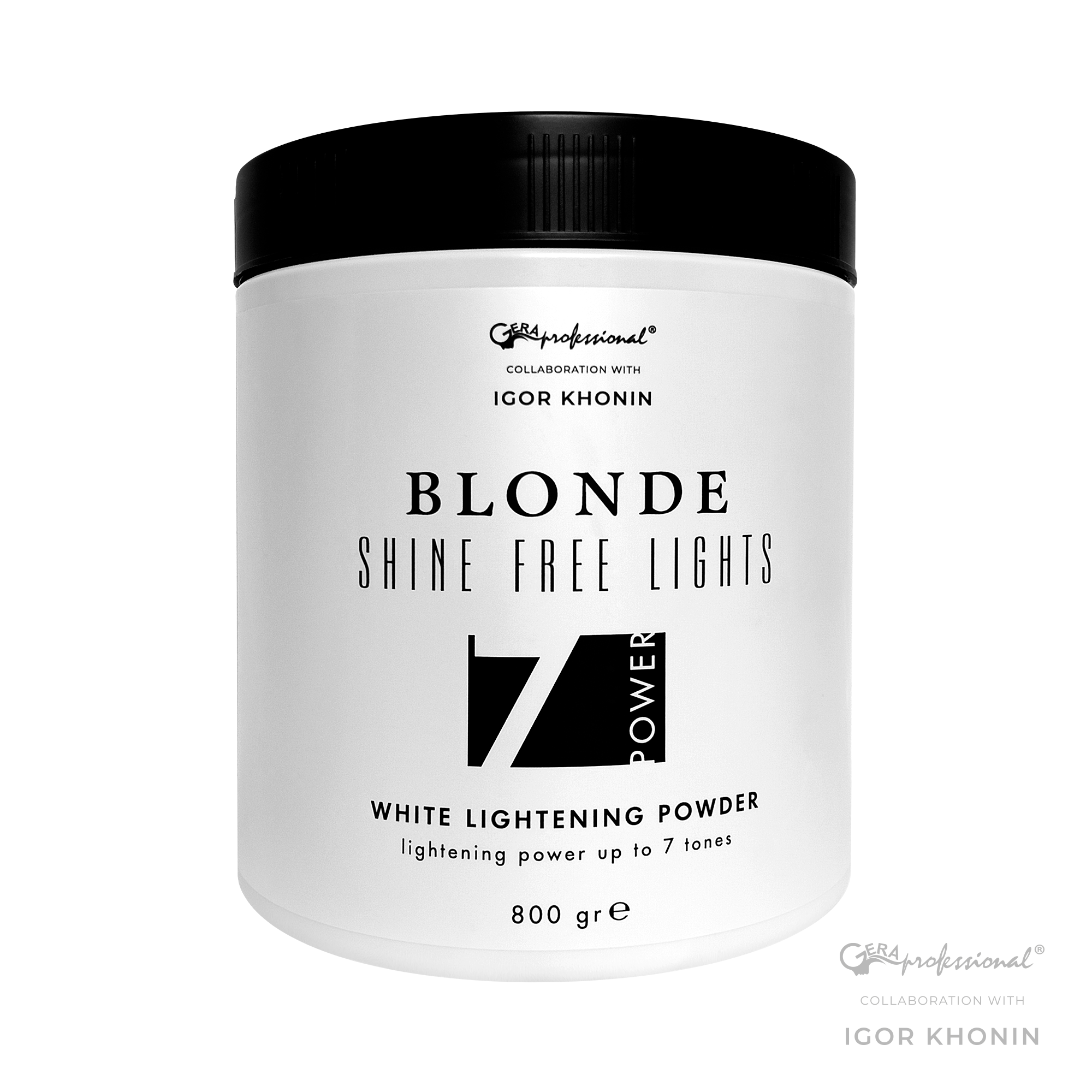 Пудра для обесцвечивания белая Gera Professional Blonde Shine Free Lights, 800г