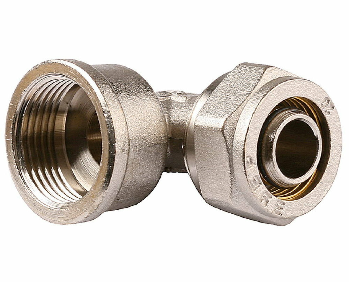 Уголок ЗУБР цанга-гайка диаметр 16 мм 1/2 дюйма компрессионный фитинг для металлопластиковых труб