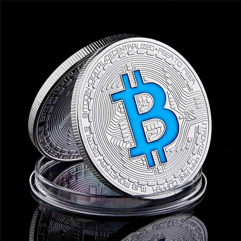 Коллекционная серебрянная монета Casascius Bit BTC