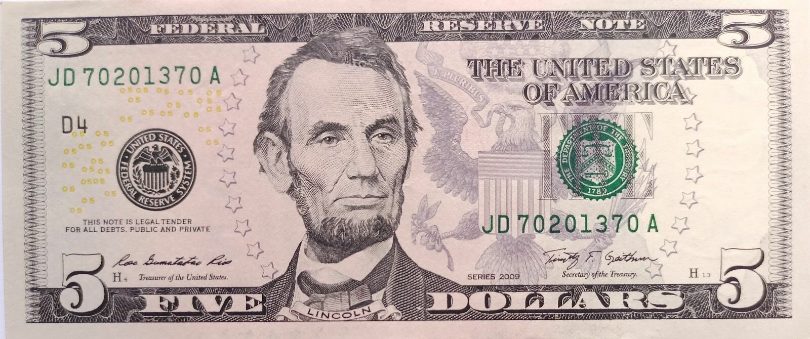 5 долларов 2013 год США 70 2013 70