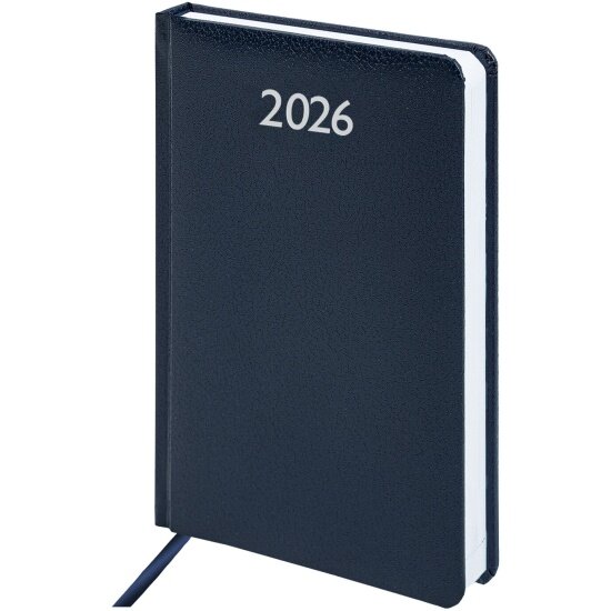 Ежедневник датированный Brauberg 2026, А5, 138x213 мм, "Profile", балакрон, синий, 117073