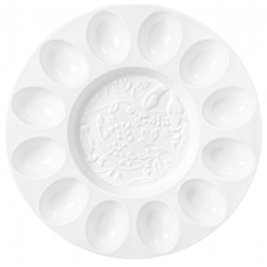 Тарелка для яиц Elan Gallery "Птички на ветке" 26х26х2 см, фарфор