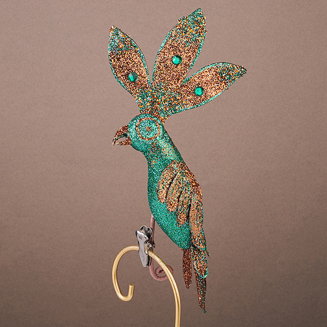 Елочная игрушка Попугай Эбру 30 см, клипса, Winter Deco, 2007232