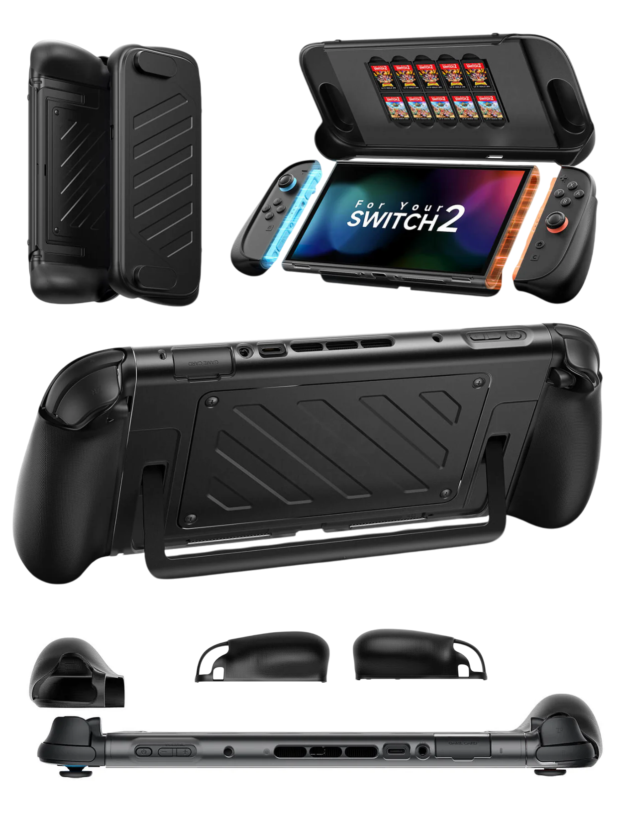 Защитный чехол JSAUX для Nintendo Switch 2 Split PC0114 слоты для карт, подставка и защитные накладки для Joy-Con