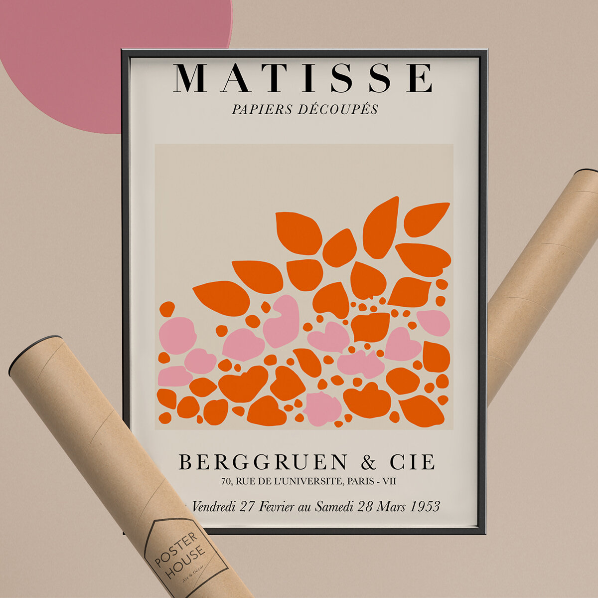 Постер Матисс 30х40 см без рамы/ Абстрактный, минималистичный, винтажный плакат/ Репродукция Анри Матисс, абстракция/ Эстетичный бежевый плакат, постер для интерьера