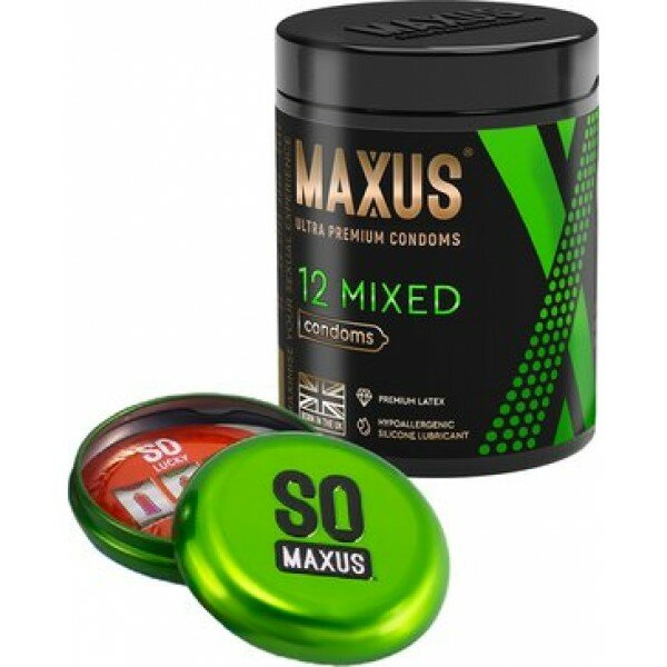 Презервативы Maxus набор Mixed №12 в железном кейсе