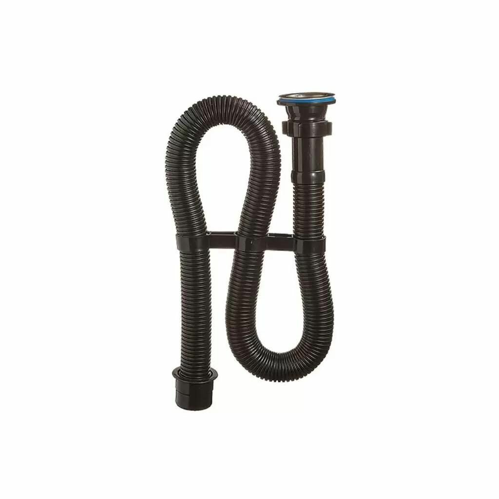 Сифон для мойки Orio 1500 мм, 1 1/2 дюйма, 40/50 мм, полипропилен, черный, АС-30122