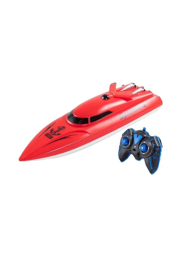 Симпатичная игрушечная лодка с дистанционным управлением 2,4 г, скоростной катер-симулятор, электролодка с возможностью запуска - red1 красный