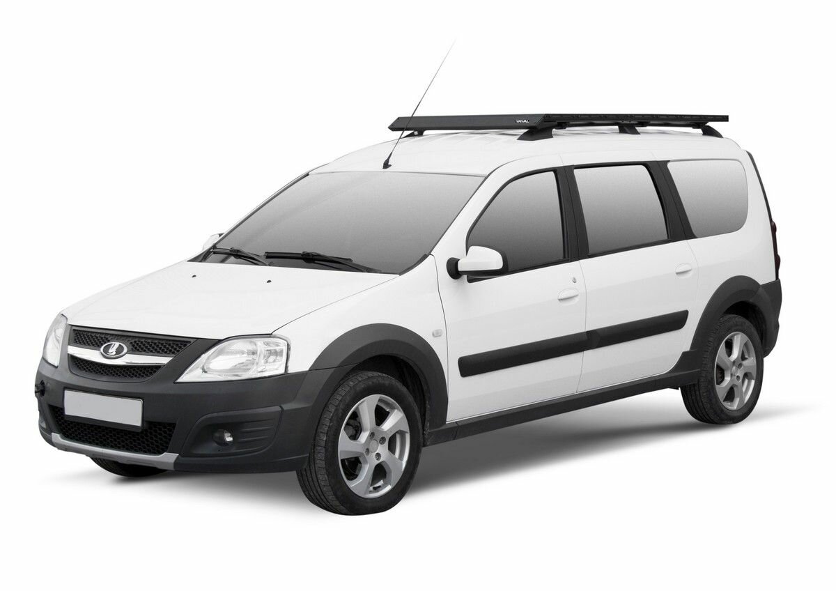 Багажник на крышу автомобиля Rival (на рейлинги) для Lada (ВАЗ) Largus 2012-2021 2021-н. в, алюминий 6 мм, разборный, с крепежом, T.6002.1
