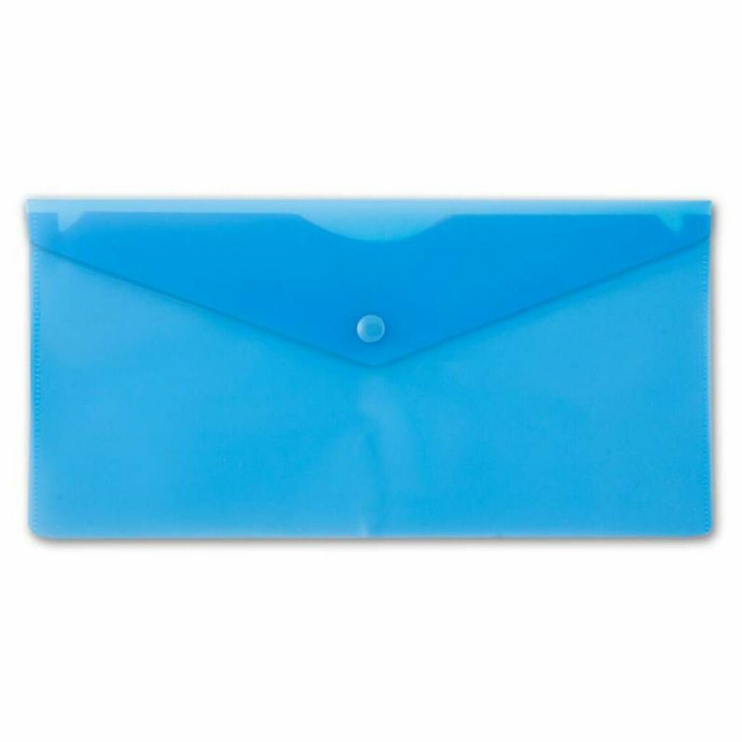 Конверт на кнопке 250*130мм 0,18мм однотонный, синий. Комплект из 2 штук