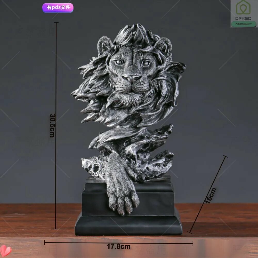 DFKSD Статуэтки Львы, Украшения для рабочего стола 17.8x16x30.5 см