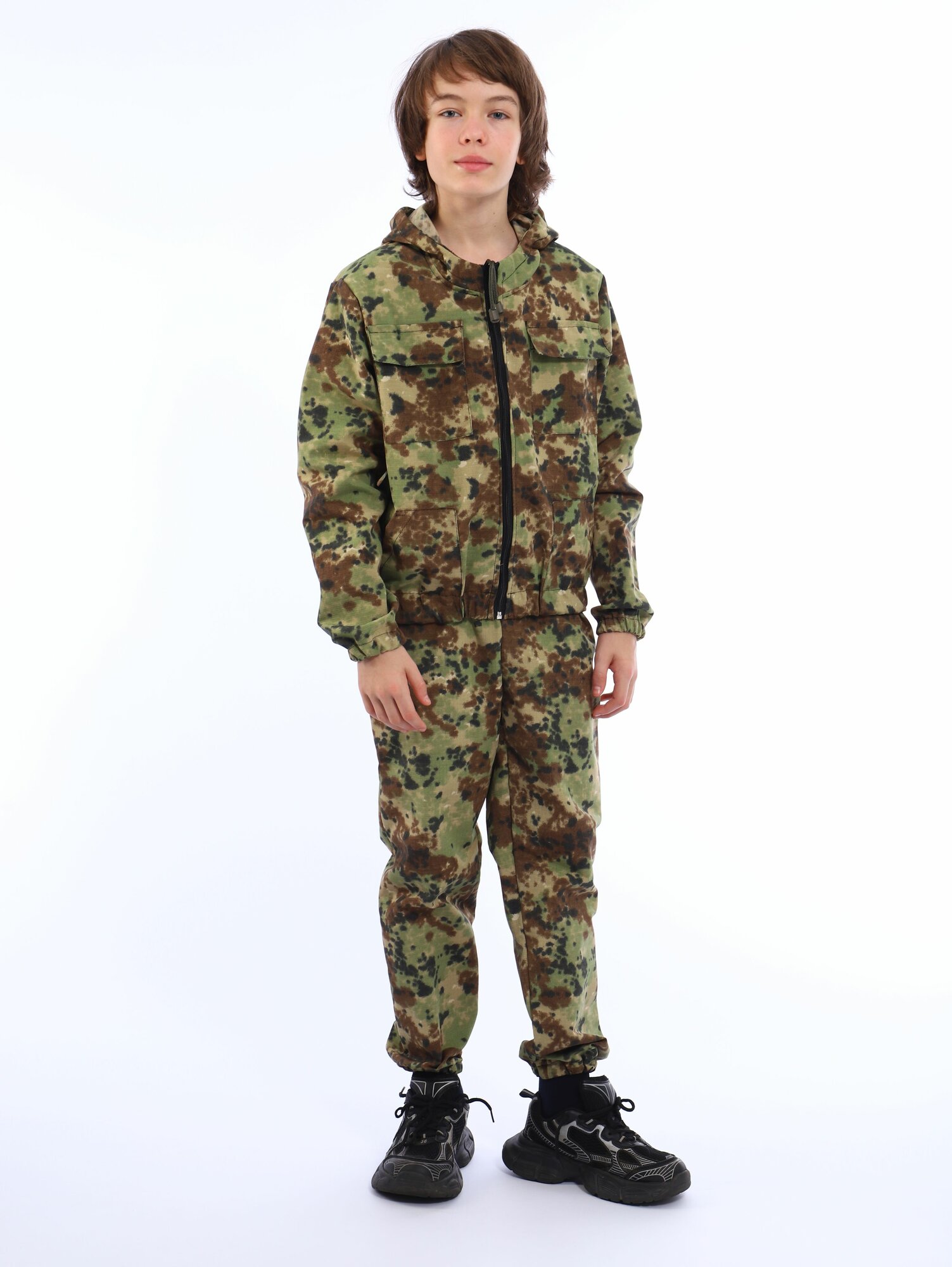 Детский костюм камуфляжный, маскхалат, летний, рипстоп, мужской, размер 46