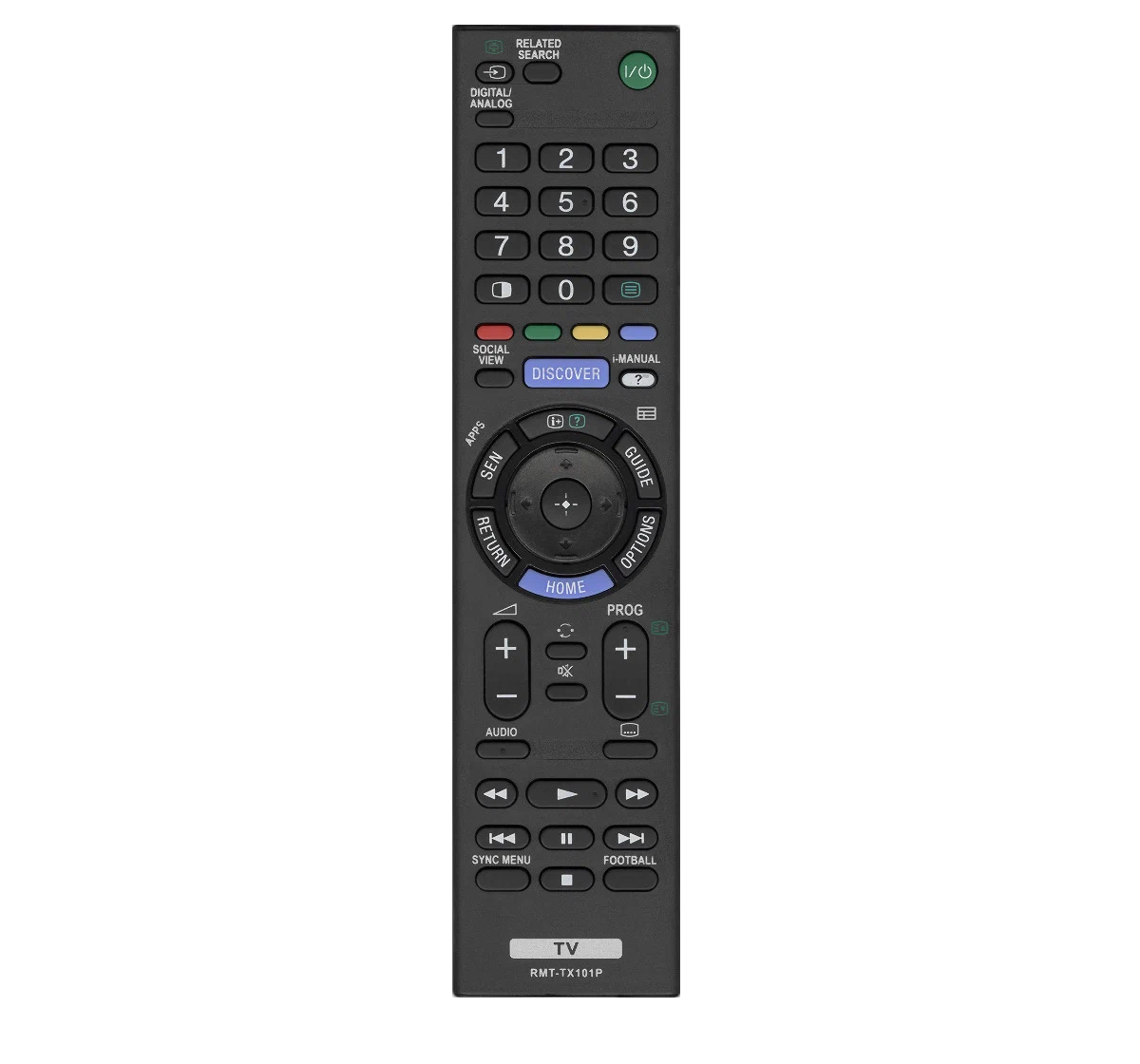 Пульт Huayu RMT-TX101P, для телевизора, Sony, цвет чёрный, ИК-сигнал