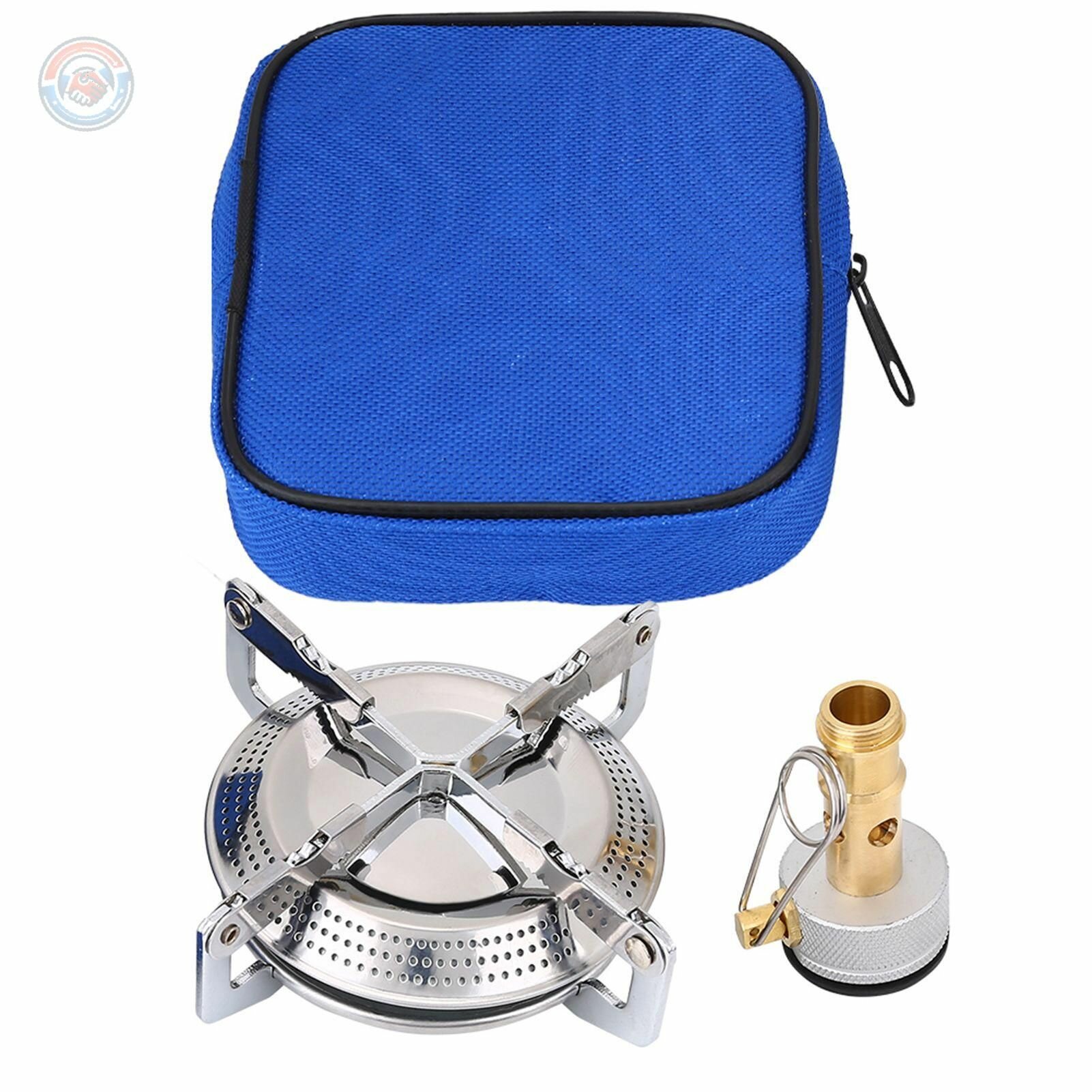 Портативная круглая кемпинговая горелка из титанового сплава для походов и пикников складная мини-плита с регулируемым огнем и сумкой для хранения