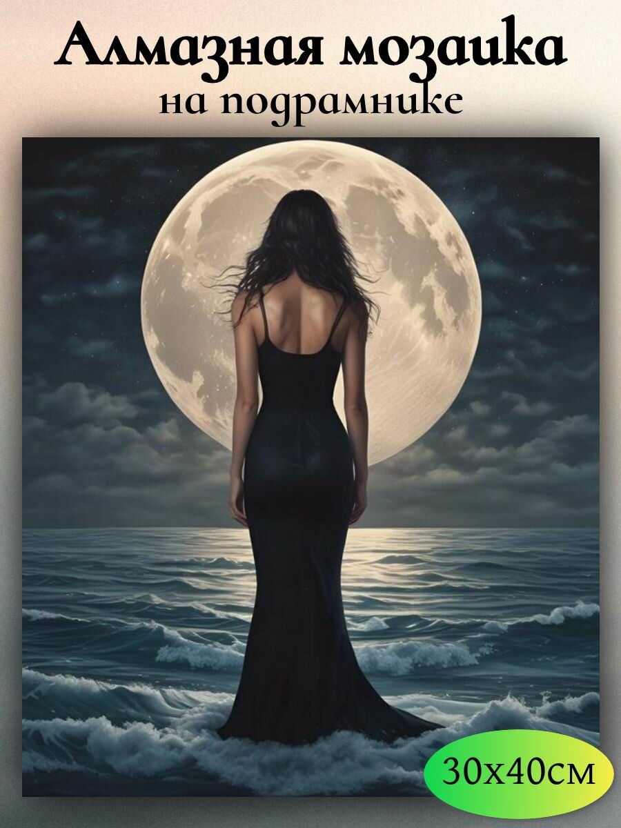 Алмазная мозаика на подрамнике"В свете луны" 30х40 см полная выкладка