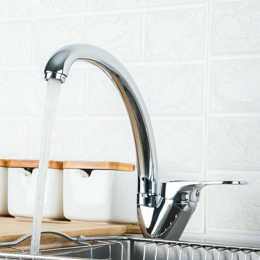 Смеситель для раковины Frud R104 R41104, силумин, хромированный, поворотный излив, управление рычажное