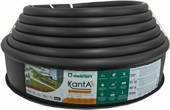 Бордюр садовый Канта Про (KANTA PRO Standartpark) черный 10х0,03х0,15 м