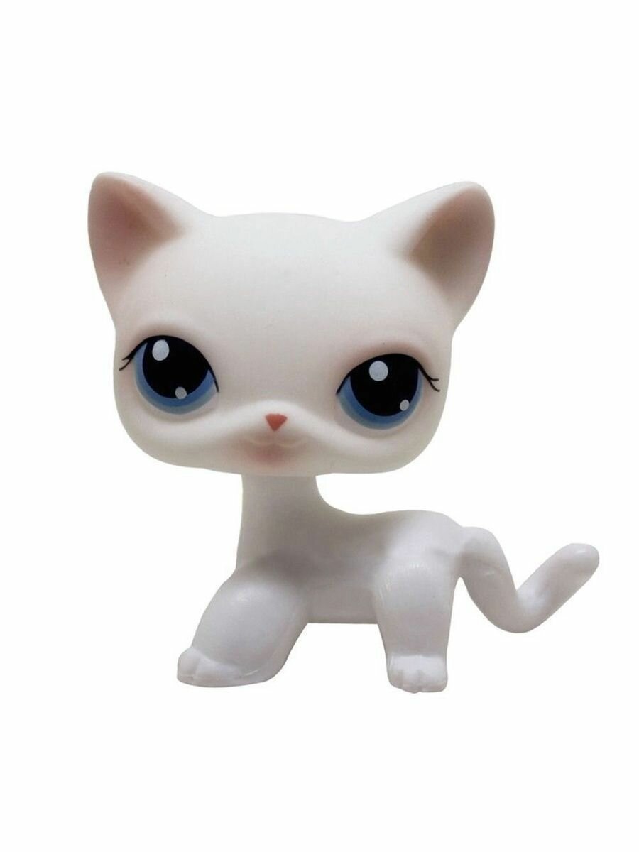 Игровой набор с куклой, Littlest Pet Shop #64 Короткошерстный кот, белая кошка, фигурка LPS зоомагазин подарки для маленьких