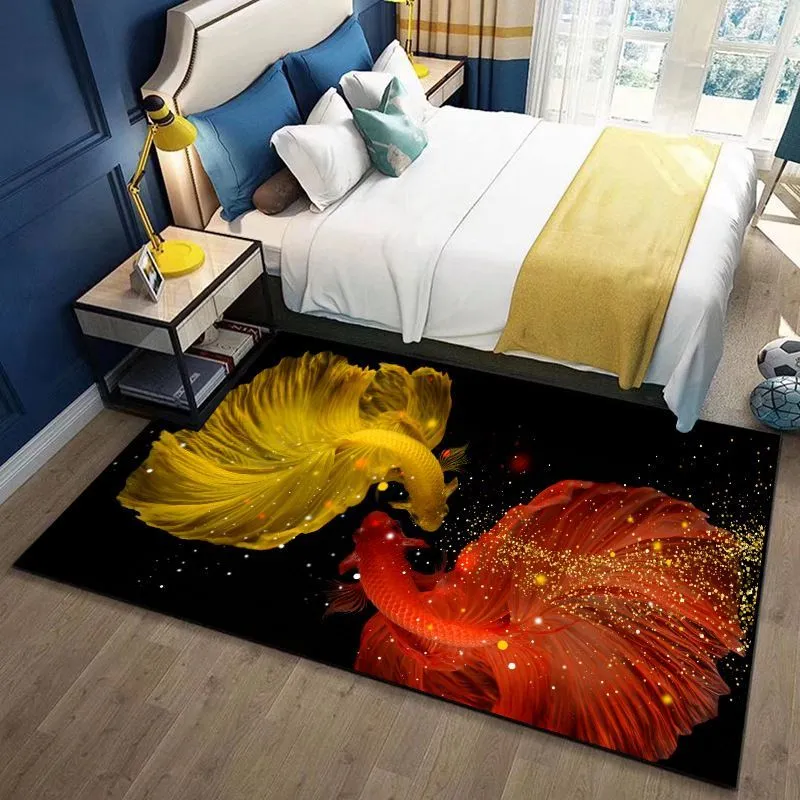 Ковер безворсовый 80х120см, ковер прикроватный, коврик придверный, ковер для кухни "Рыбки"