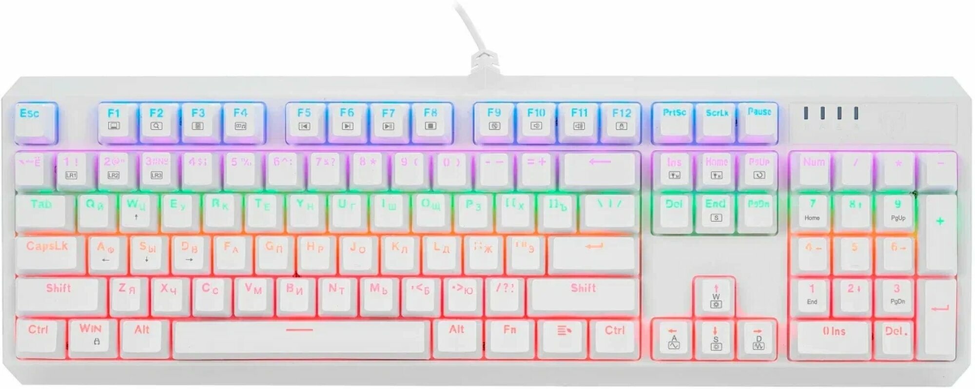 Клавиатура T-Line Axis, механическая, RGB-подсветка, YUSYA Red, белый (72374)