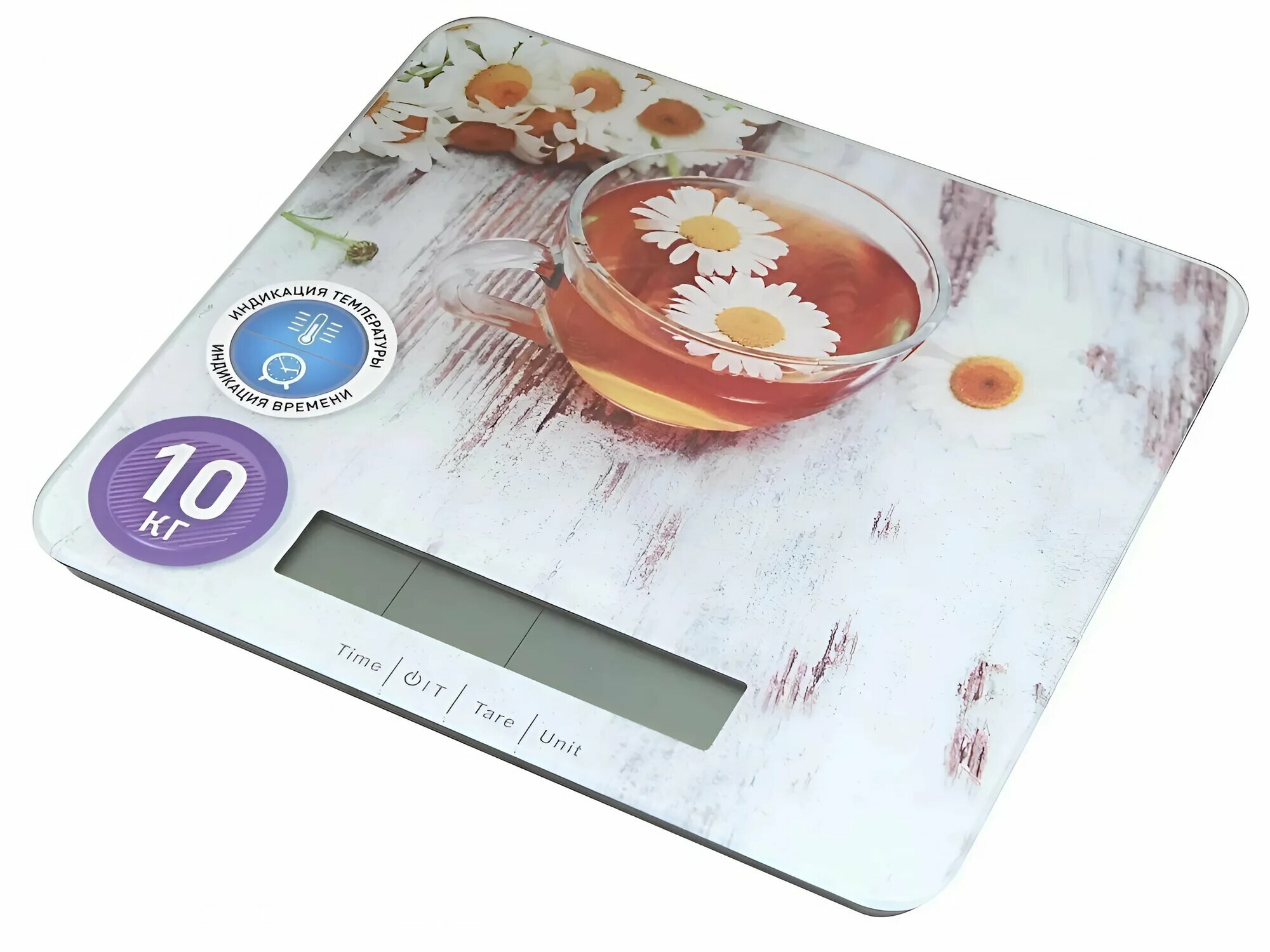 Кухонные весы VITEK VT-8008, точность измерения 1г, с термометром, стекло