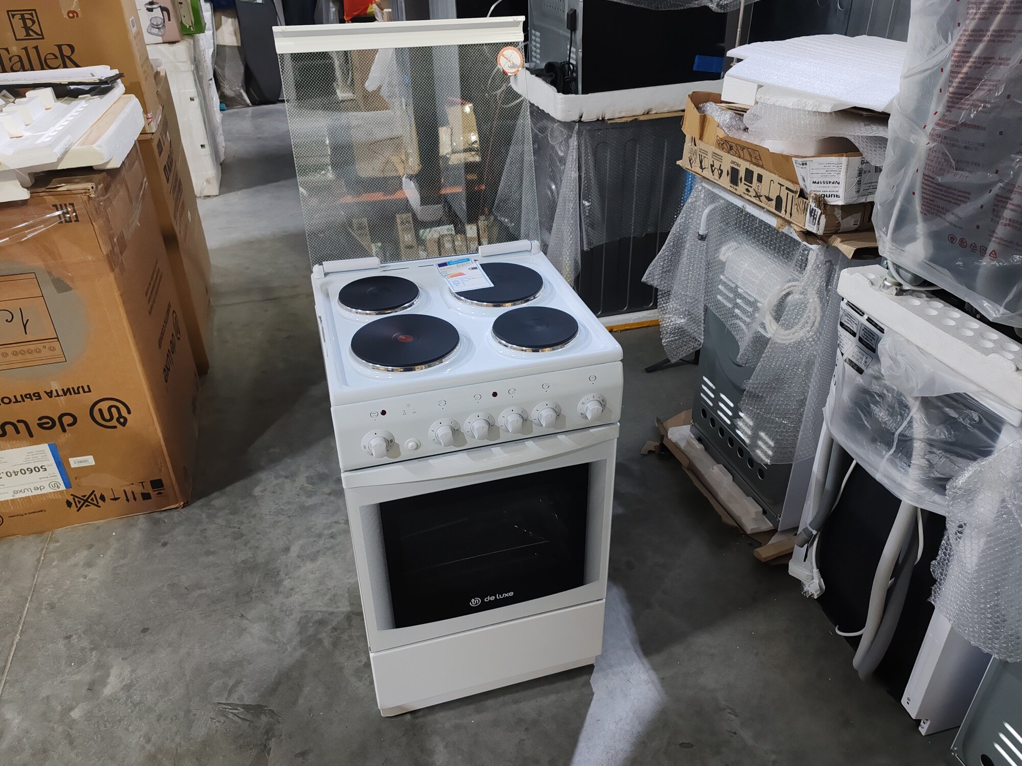 Электрическая плита De Luxe 5004.10Э (кр), белая