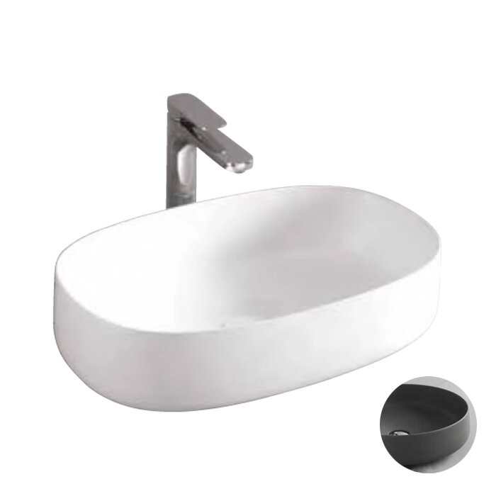 Раковина ArtCeram Cognac Quadro COL003 15 00 накладная, без отв, без перелива, на столешницу, Saniglaze, 55x35xh14.5 см, grigio oliva (серая олива)